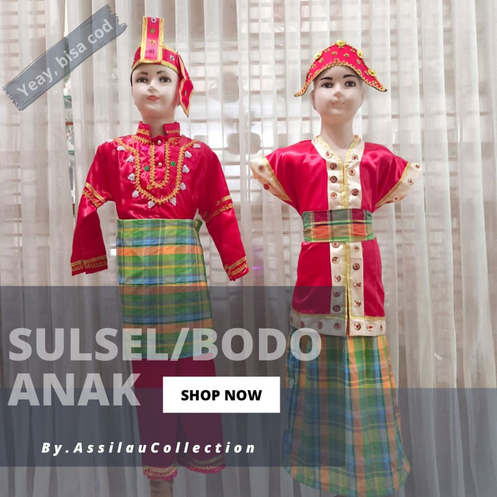Jual Baju Adat Anak Sulawesi Selatan/Baju Bodo II Satuan (Laki/Cewek) | Shopee Indonesia
