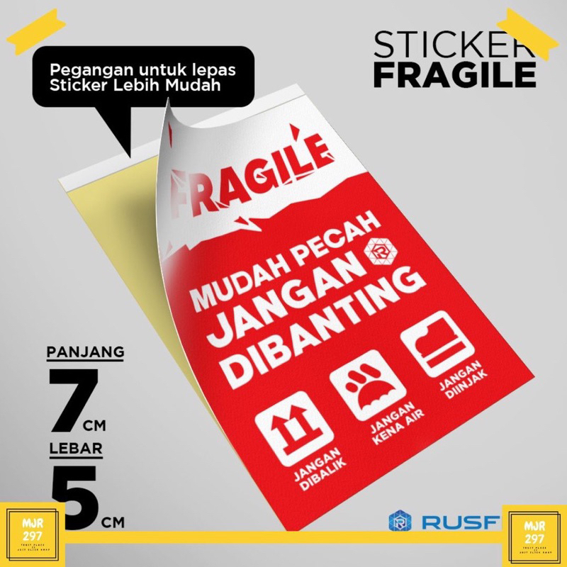 Jual STIKER PRIGEL 2Pcs || untuk Packing agar tidak terbanting oleh ...