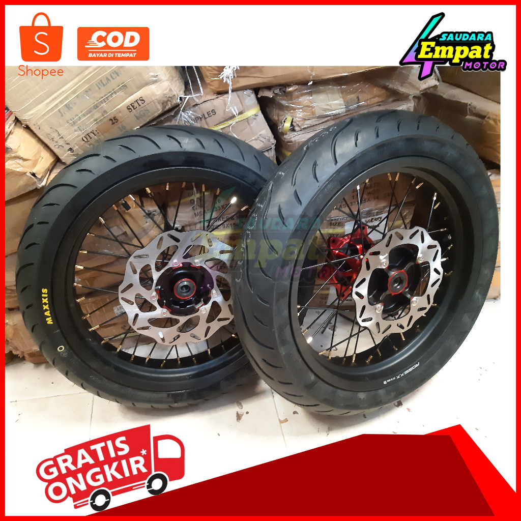 Jual Wheelset Ban Velg Set SuperMoto CRF150 KlX CRF 150 L WR155 D ...