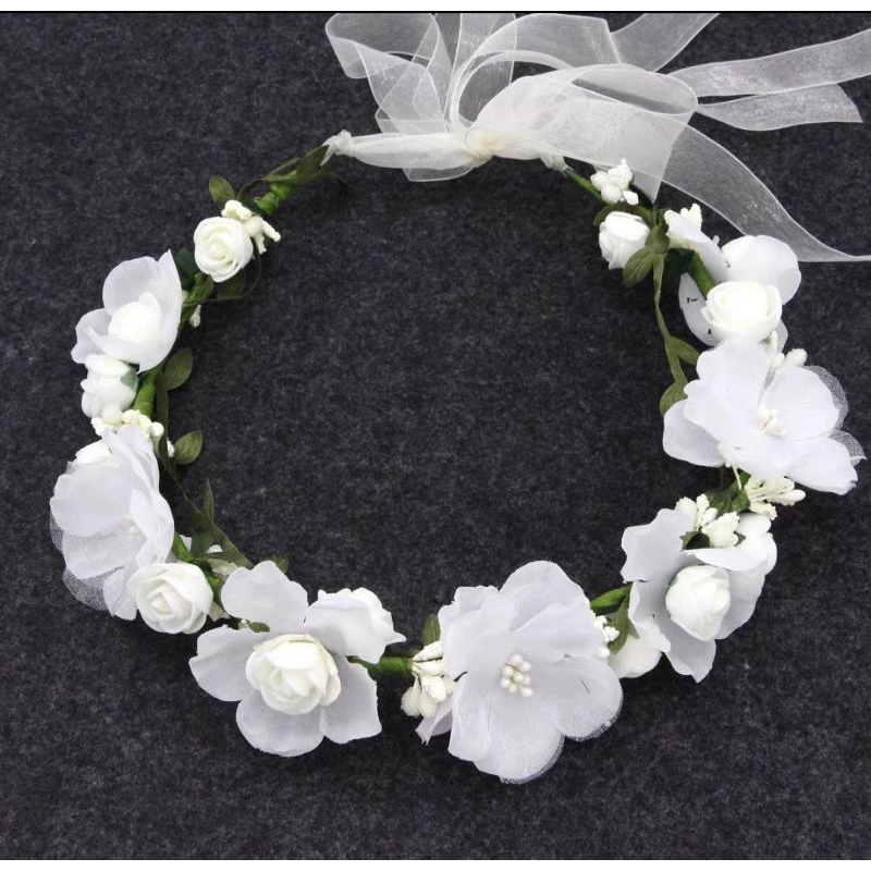 Jual Flower Crown|Bandi Bunga Putih|Bando Bunga Hijau | Shopee Indonesia
