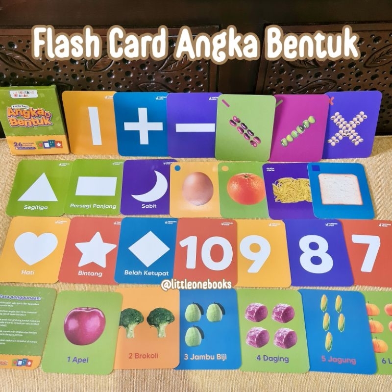 Jual Kartu Seri Angka & Bentuk / flash card anak / flashcards / kartu ...