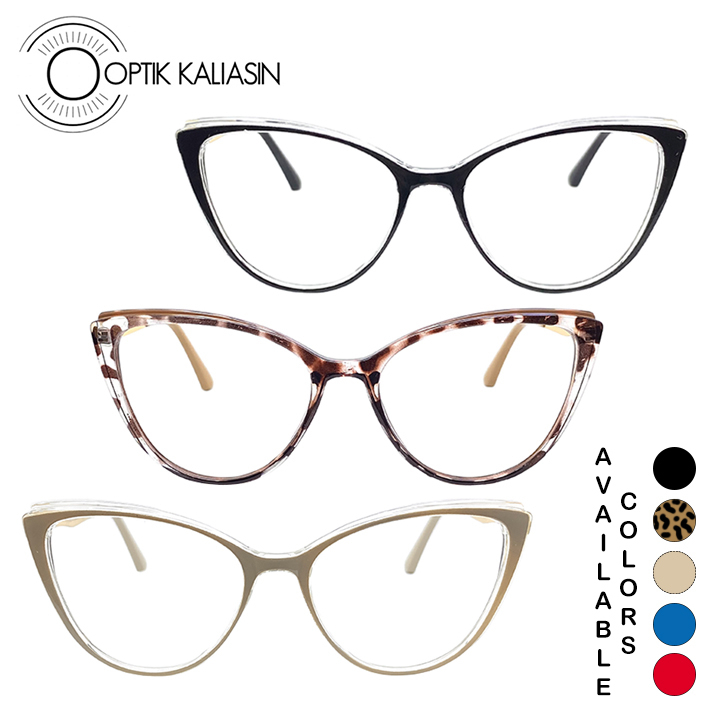 Jual OPTIK KALIASIN - Frame kacamata wanita cat eye mata kucing pegas metal minus plus anti ...