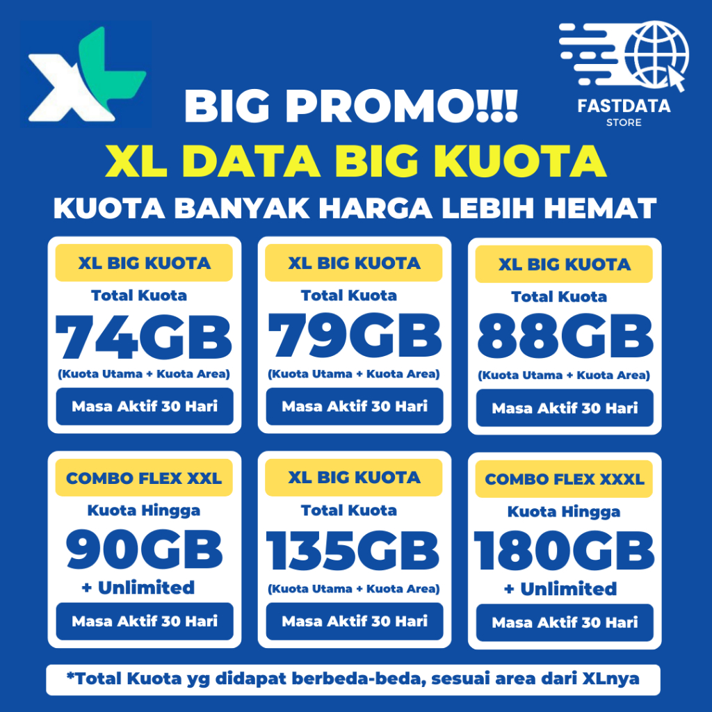 Jual BIG PROMO!! PAKET DATA XL BIG KUOTA SUPER MURAH PROSES CEPAT | Shopee Indonesia