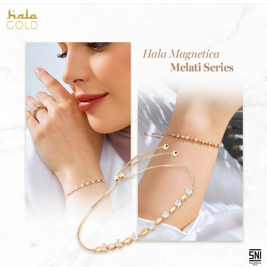 Jual GELANG TANGAN EMAS HALA GOLD MAGNETICA MELATI COLLECTION LISTRING ...