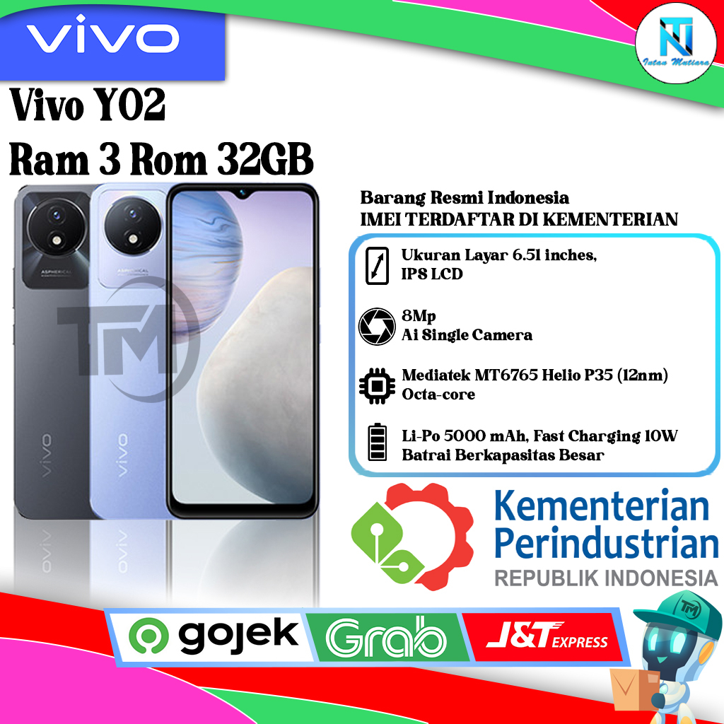 Jual Vivo Y02 Ram 3 Rom 32GB | Y20T Ram 4 Rom 64GB | Shopee Indonesia