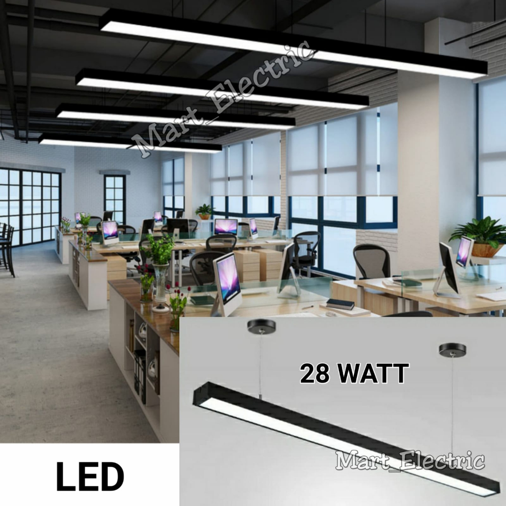 Jual LAMPU BALOK LED 28 WATT/ LAMPU KANTOR OFFICE PLAFON GANTUNG LED 28 ...