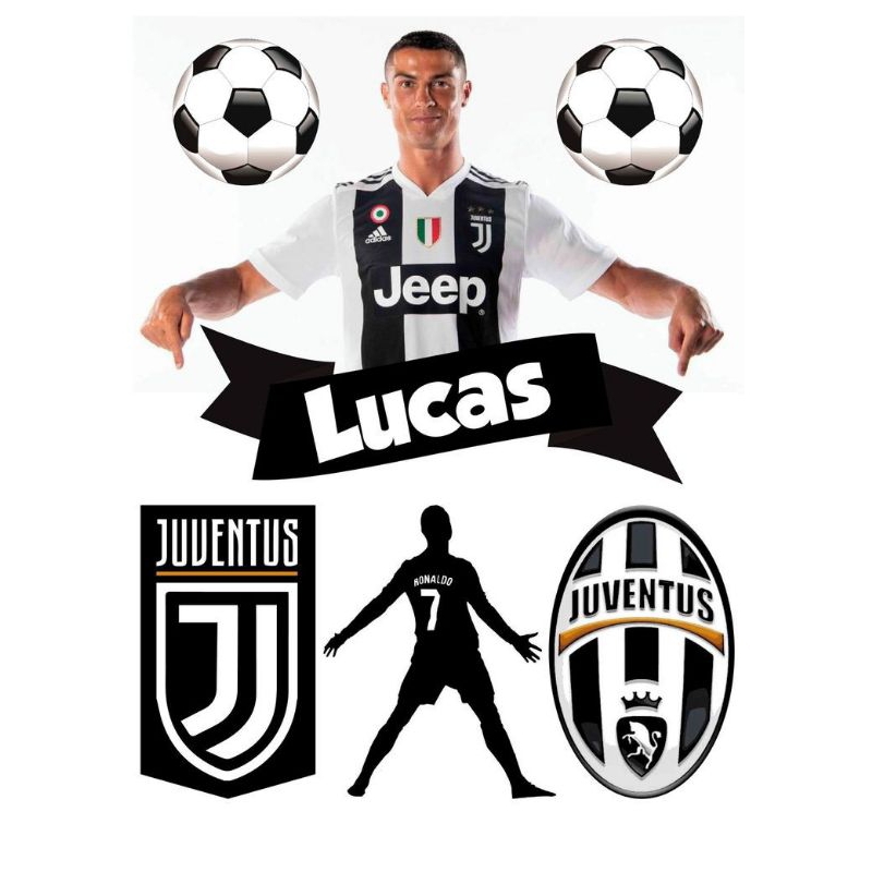 Jual Topper Cake FREE NAMA tema Juventus / Cristian Ronaldo | Shopee ...