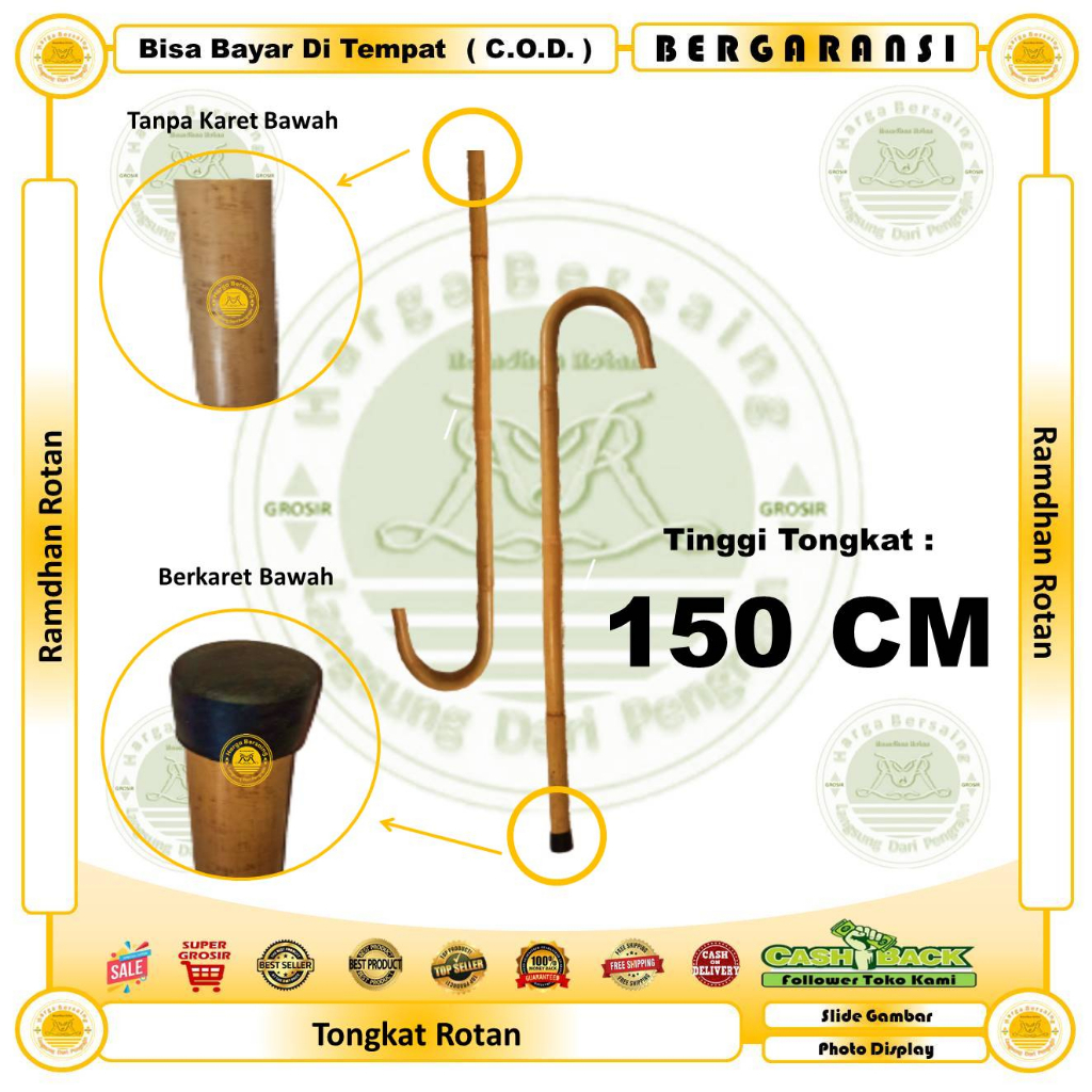 Jual Tongkat Rotan Tinggi 150 cm - Tongkat Mendaki Gunung Dari Rotan ...