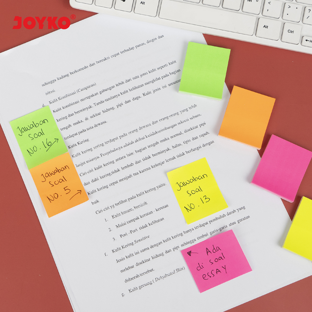Jual Joyko Memo Stick Sticky Notes Kertas Memo Joyko Tempel 4 Warna MMS ...