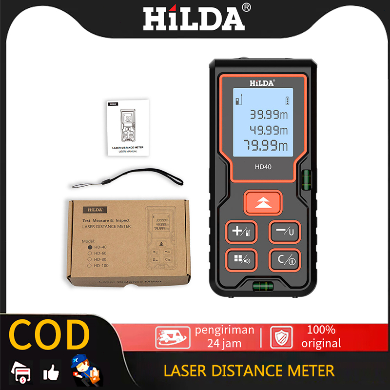 Jual HILDA meteran laser /meteran digital/meteran laser digital 40/60 ...