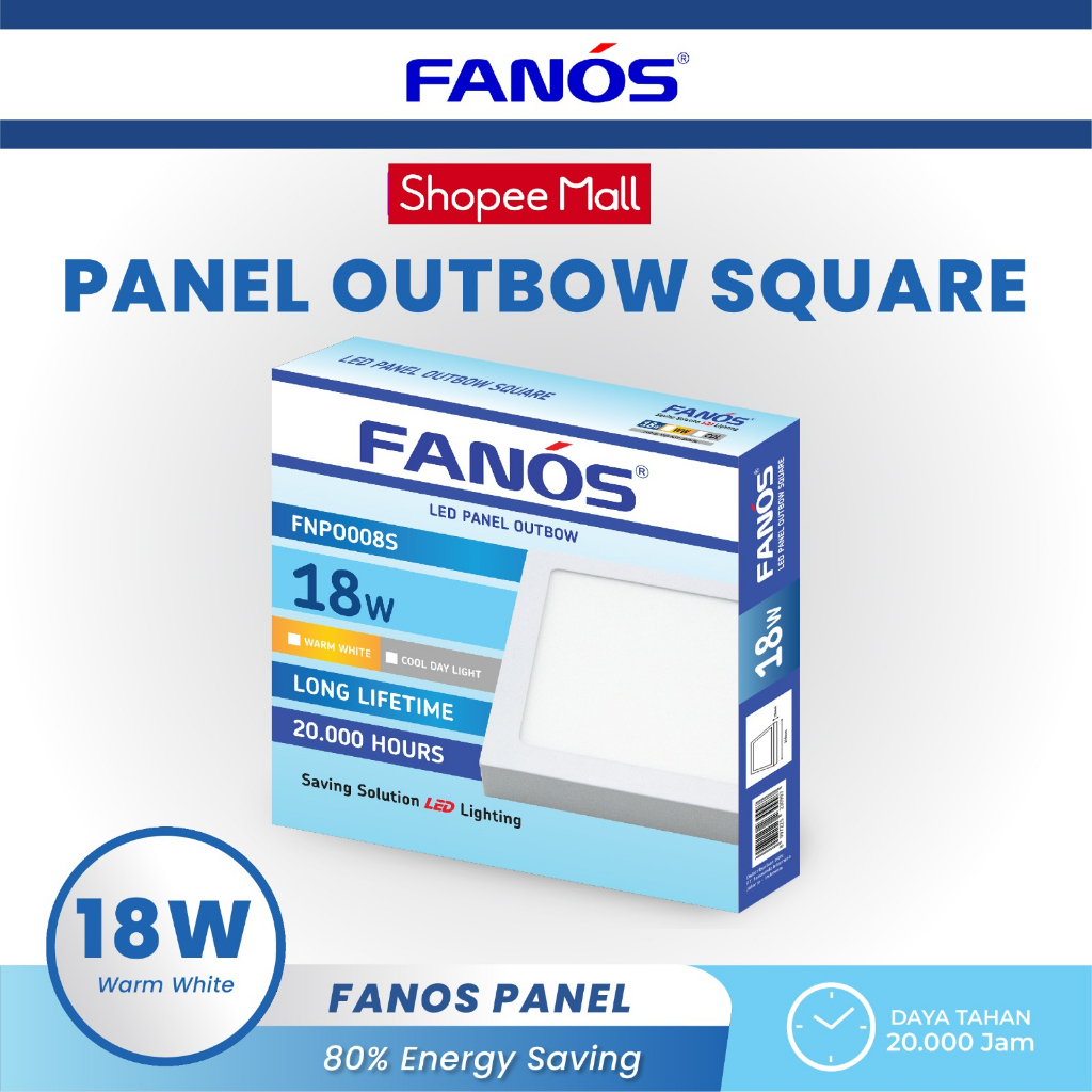 Jual Fanos Panel Lampu LED Outbow Square 18WATT | Shopee Indonesia