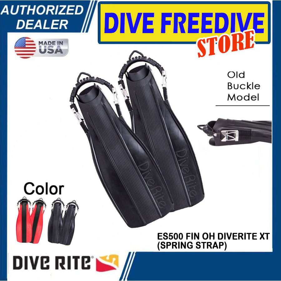 Jual ES500 ES700 Fin Open Heel Diverite XT Spring Strap Fins Snorkeling ...