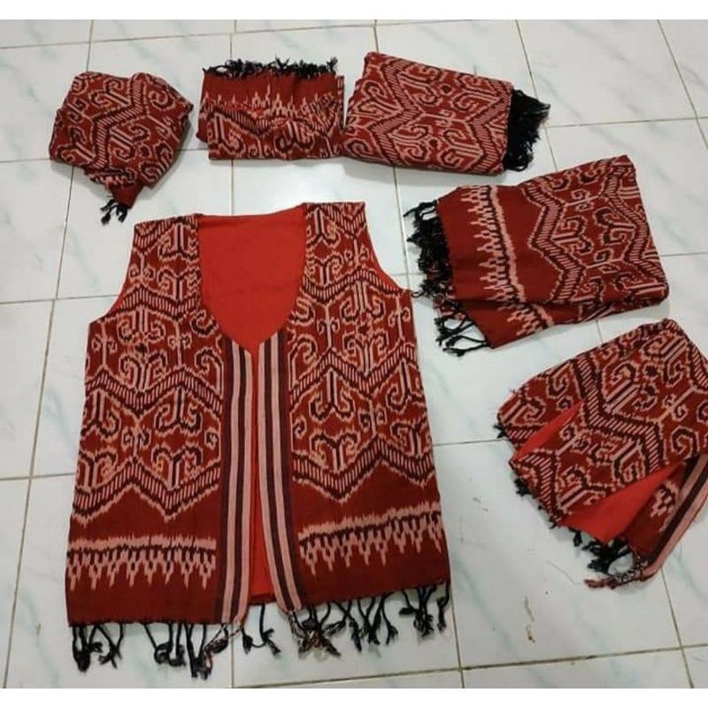 Jual vest tenun etnik motiv sarawak kalimantan / Vest Rompi Tenun ...