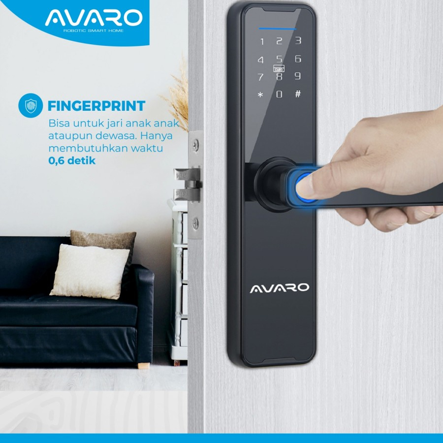 Jual AVARO SL01 SMART DOOR LOCK KUNCI PINTU DIGITAL SMART LOCK FINGERPRINT DOOR LOCK | Shopee ...