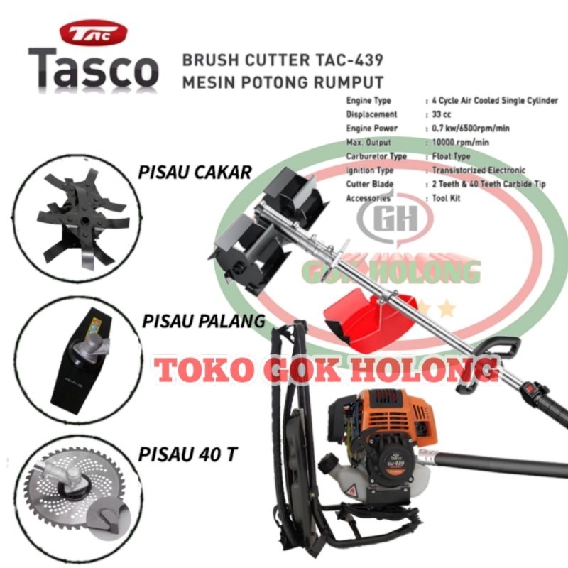Jual Mesin Potong Rumput TASCO 439 Penyiang Gulma dan Penggembur Tanah ...