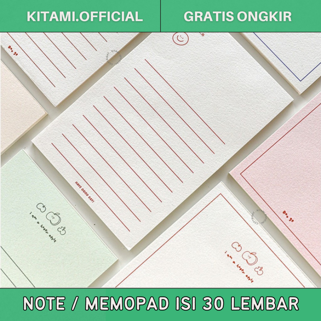 Jual KERTAS NOTEPAD MEMOPAD AESTHETIC MINIMALIS CUTE isi 30 LEMBAR ...