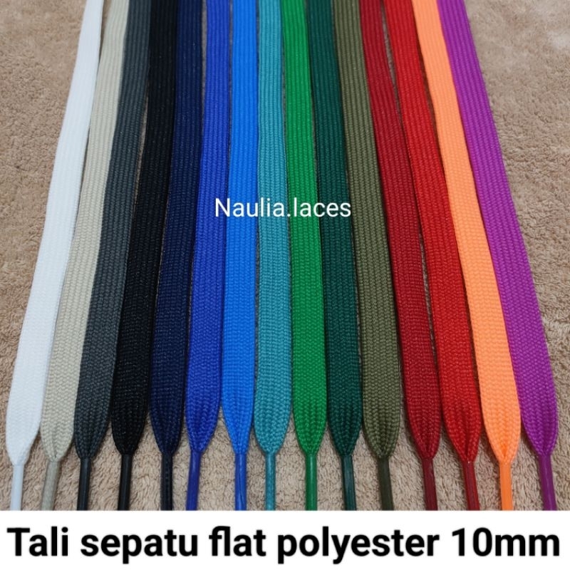 Jual Tali sepatu flat polyester 10mm.(HARGA PROMO) | Shopee Indonesia