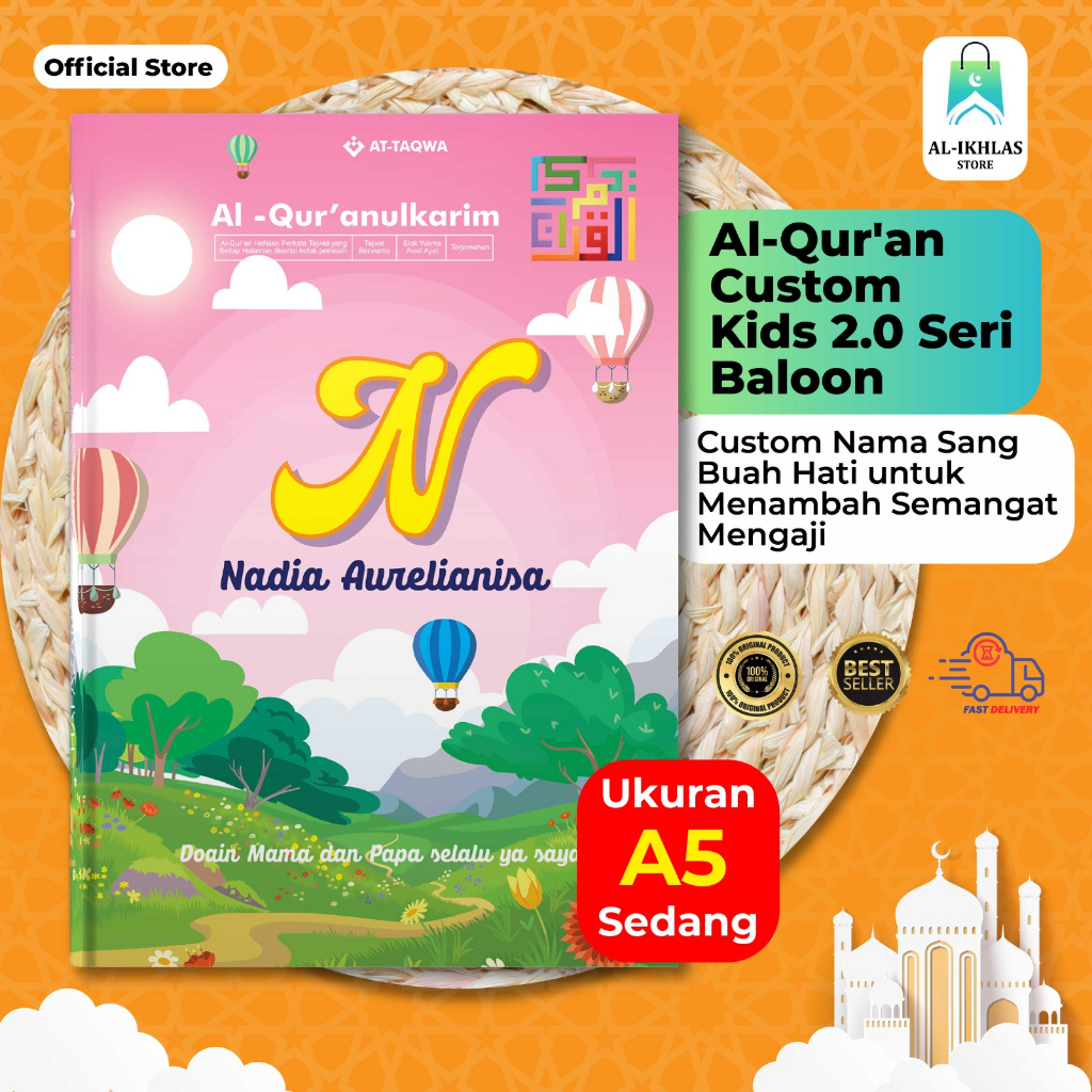 Jual Al Quran Attaqwa KIDS BALLOONS SERIES Gratis Cetak Nama Al Quran ...