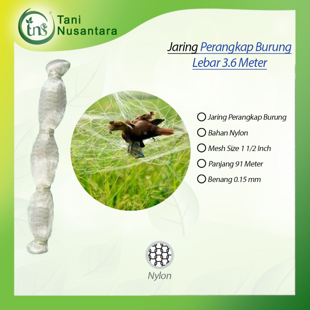 Jual Jaring Perangkap Burung / Jaring Pagar Kandang (Nylon Super Putih ...