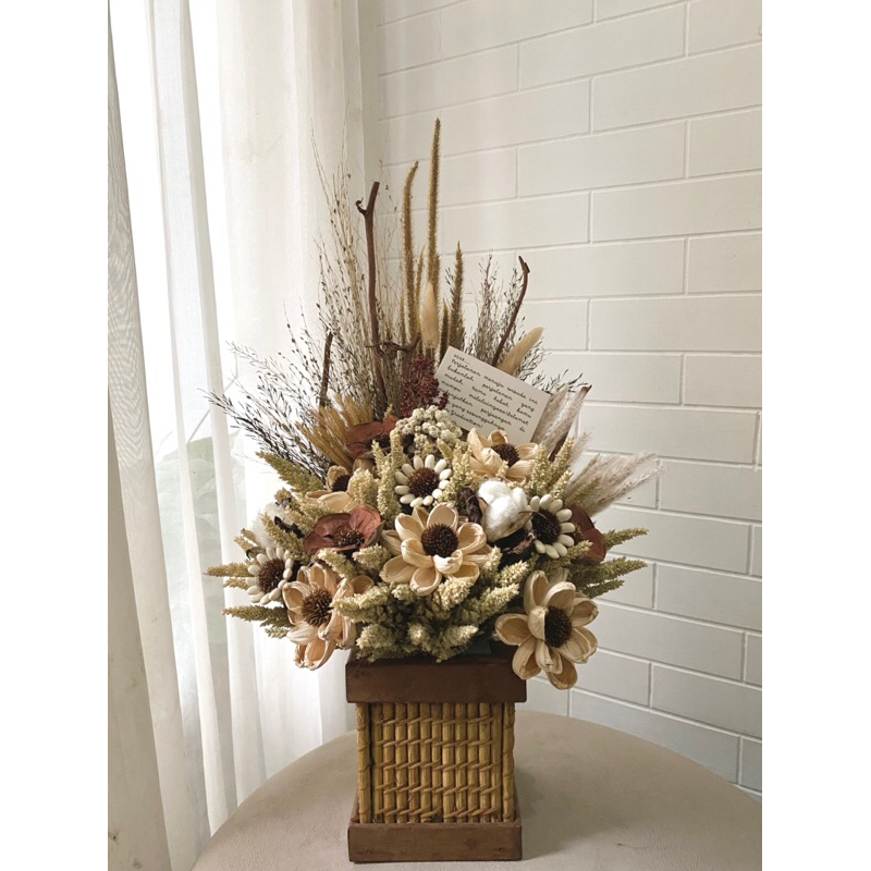 Jual BUKET BUNGA KERING BUNGA UCAPAN SOFT OPENING RUSTIC LARGE | Shopee ...