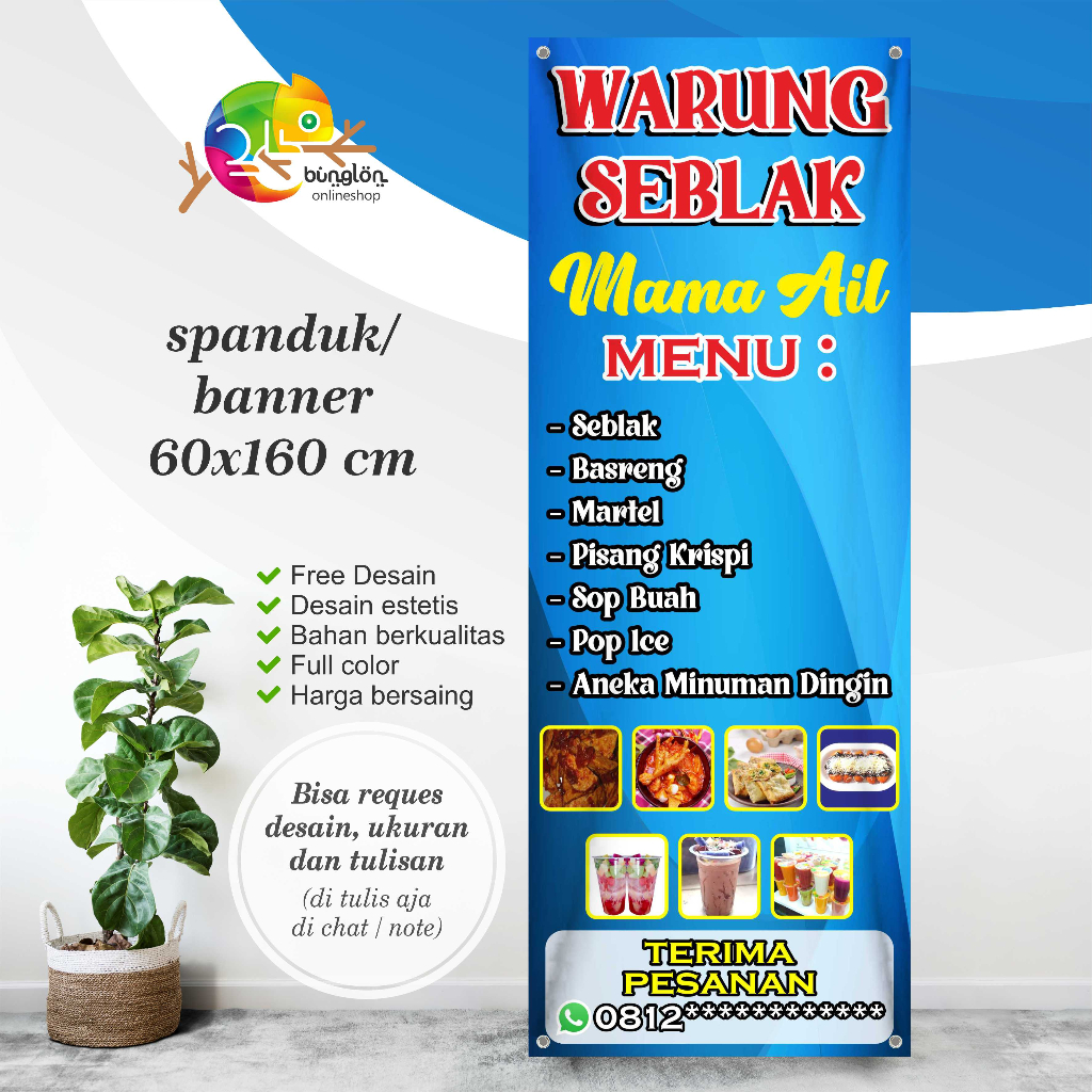 Jual 60x160 Spanduk Banner Warung Seblak, Kedai Seblak | Shopee Indonesia