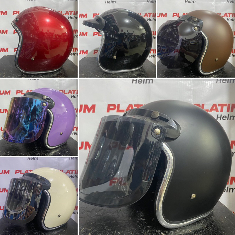 Jual HELM BOGO PREMIUM LIST CHROME ORIGINAL | Shopee Indonesia