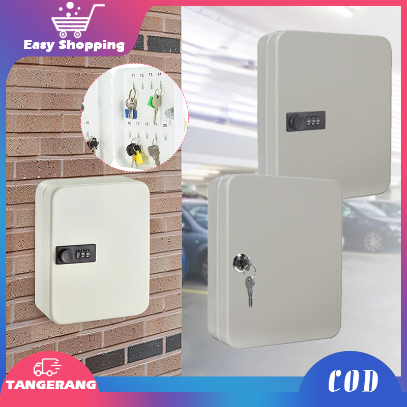 Jual Wall Key Box 20 Key Metal Safety Lock Key Box Tempat Penyimpanan ...