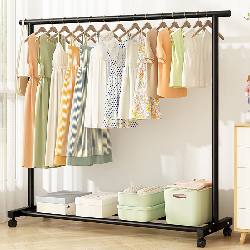 Jual Rak Gantungan Baju 4 Roda Portable Stand Hanger Pakaian Gawang ...