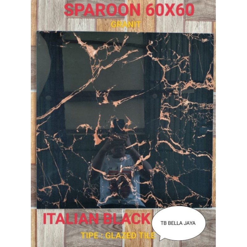 Jual Granit Licin Sparron Italian Black Ukuran 6060 | Shopee Indonesia