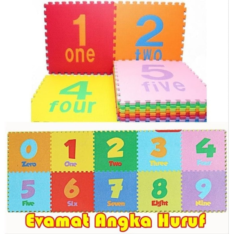 Jual Puzzle Matras Anak Unimats / Alas Lantai Evamats Angka Zak ...