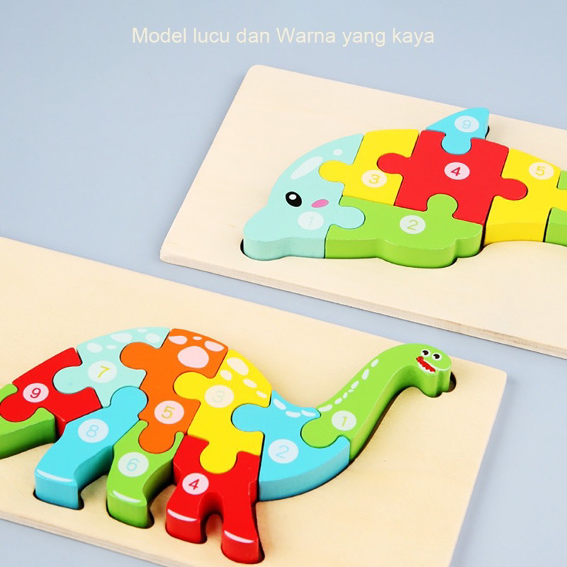 Jual Mainan Puzzle Kayu Anak 3D Jigsaw puzzle Lucu RO4 | Shopee Indonesia