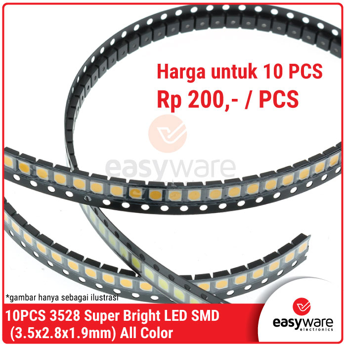 Jual 10pcs LED SMD 3528 BERBAGAI PILIHAN WARNA LED 3528 RED GREEN BLUE ...