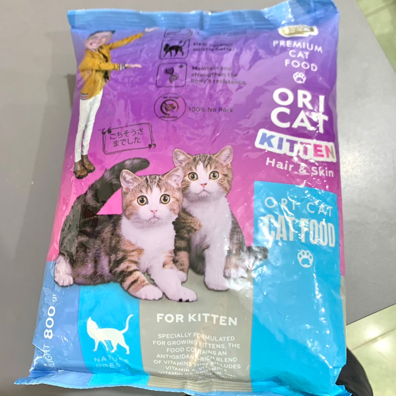 Jual ori cat kitten premium cat food hair and skin 800gr freshpack ...