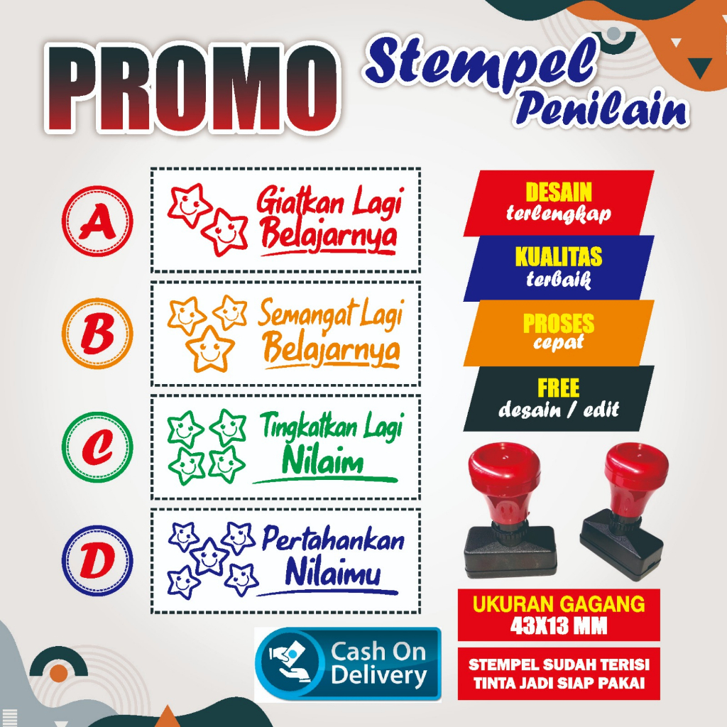 Jual Stempel Guru Rewards Penilaian Teacher Stamp SD TK Siswa Paud Bisa ...