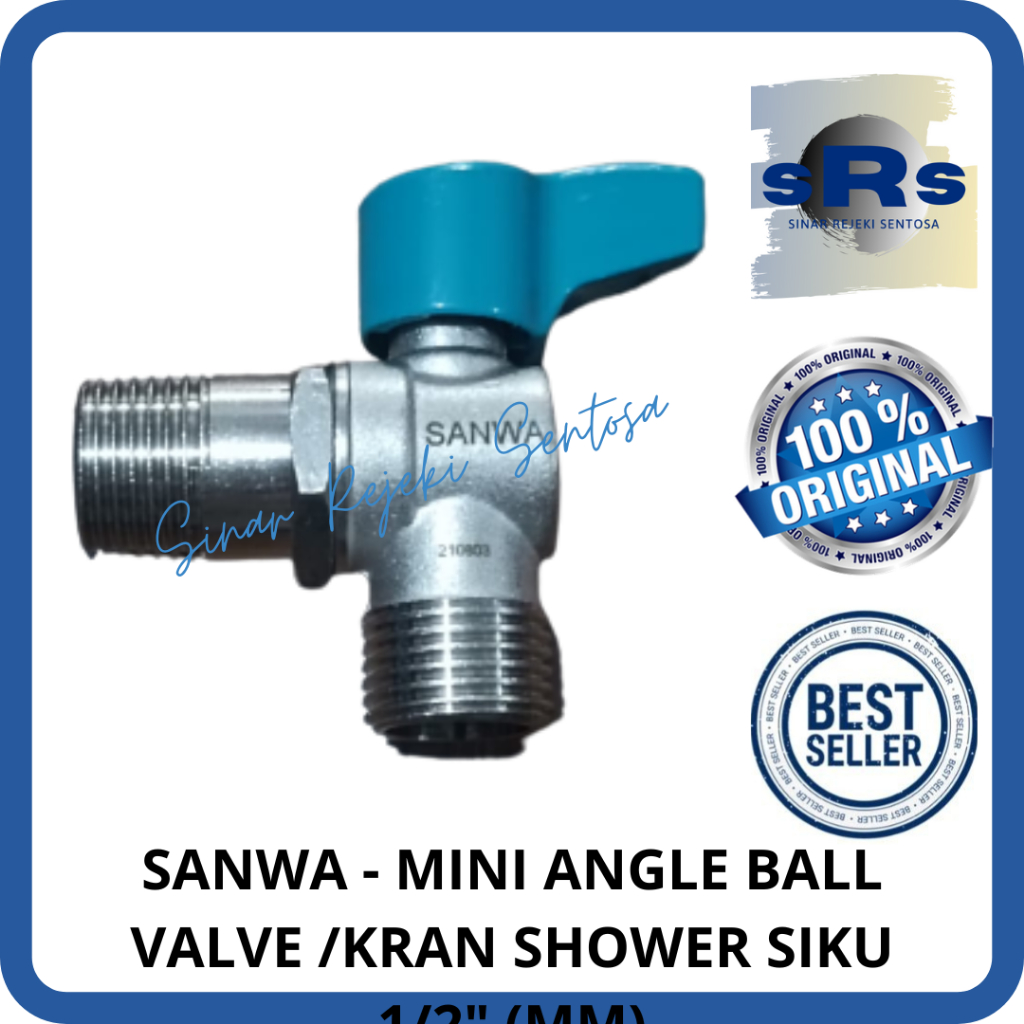 Jual SANWA - MINI ANGLE BALL VALVE/KRAN SHOWER SIKU 1/2" MM | Shopee Indonesia