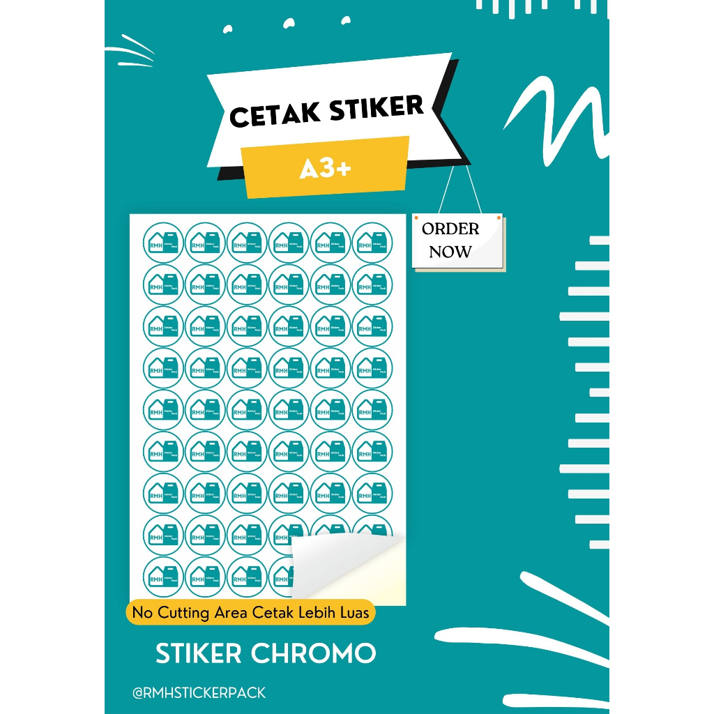 Jual Tanpa Cutting Cetak Sticker A3+ Chromo Glossy || Stiker Kromo ...