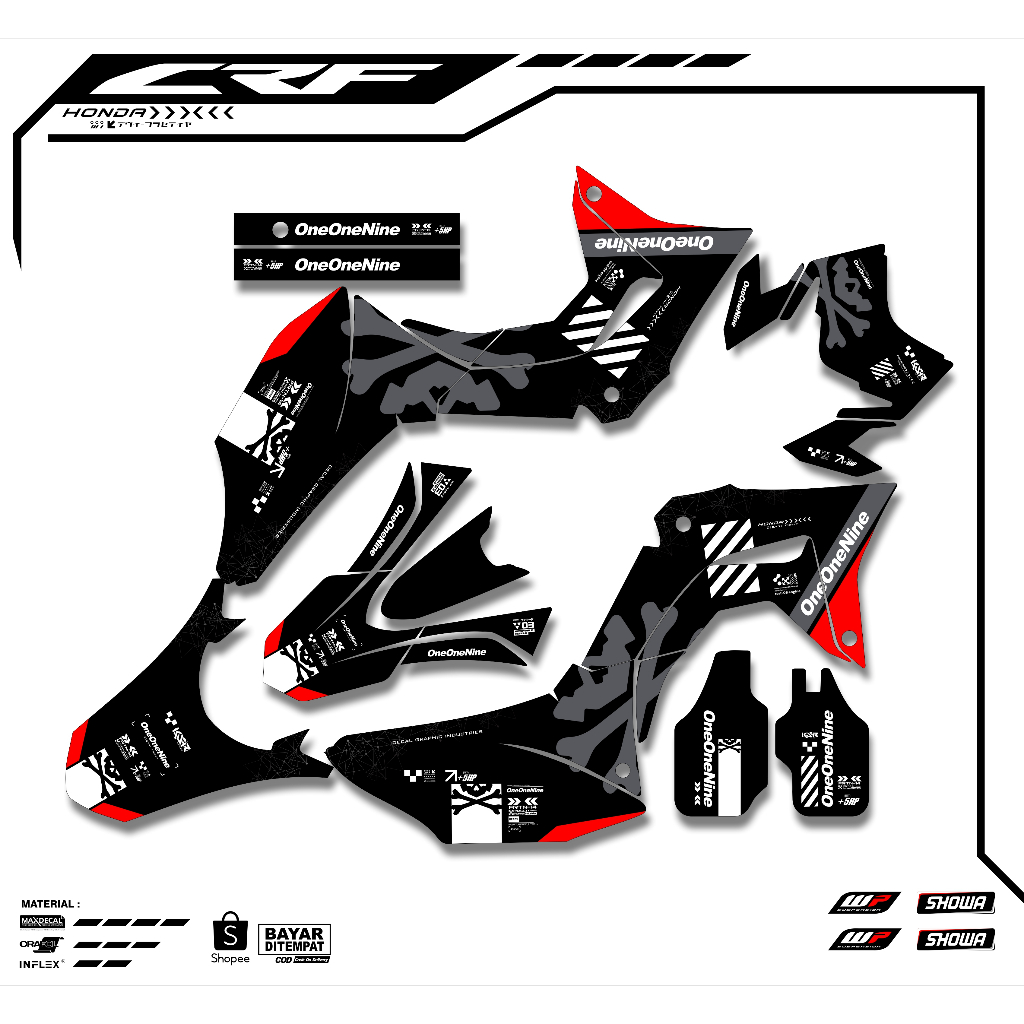 Jual DECAL CRF 150 L FULL BODY STICKER DECAL CRF ONE ONE NINE SUPER ...