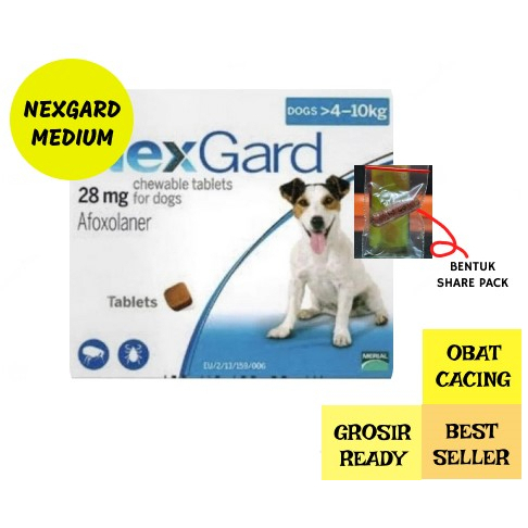 Jual Nexgard Repack - Original Medium Dog Obat Kutu Anjing (4-10kg ...