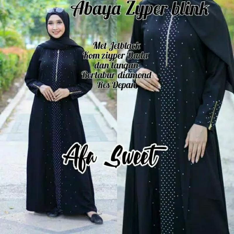 Jual DRESS SYARI HITAM GAMIS WANITA DEWASA IBU MUSLIMAH ELEGAN MODEL ...