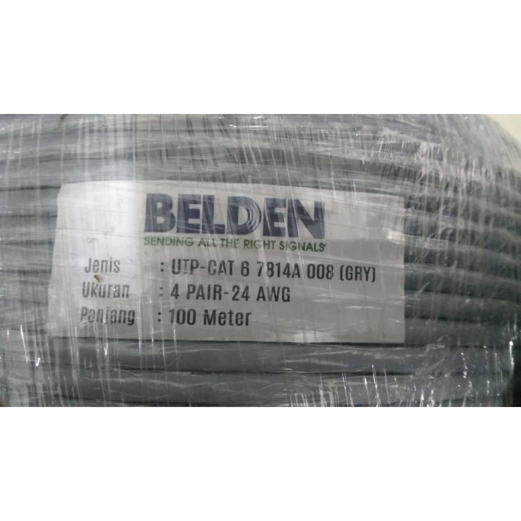 Jual Kabel UTP BELDEN CAT 6 - 7814A 008 (GRY) Original (100 Meter ...