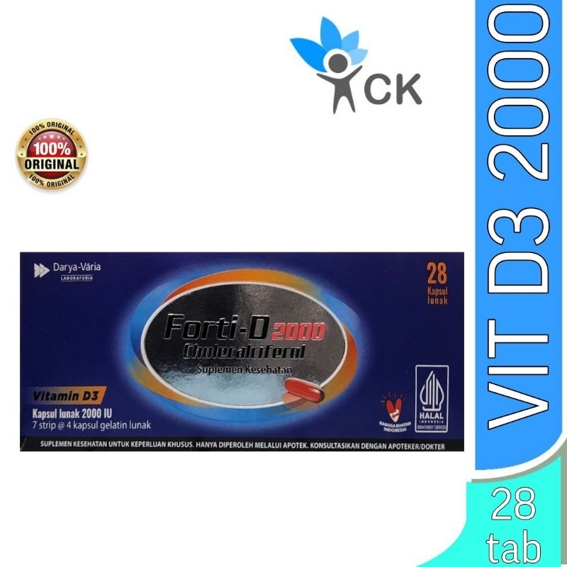 Jual FORTI-D FORTI D 2000 BOX ISI 28 suplemen vitamin d | Shopee Indonesia
