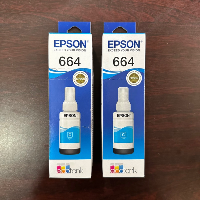 Jual TINTA PRINTER EPSON 664 CYAN ORIGINAL - Biru | Shopee Indonesia