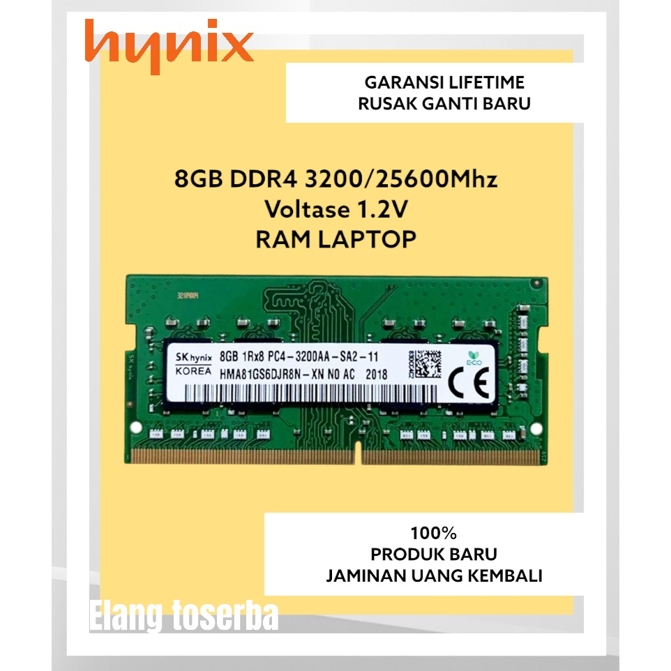 Jual RAM LAPTOP HYNIX DDR4 8GB 3200 MHz 25600 ORI GAMING RAM NB DDR4 8GB | Shopee Indonesia