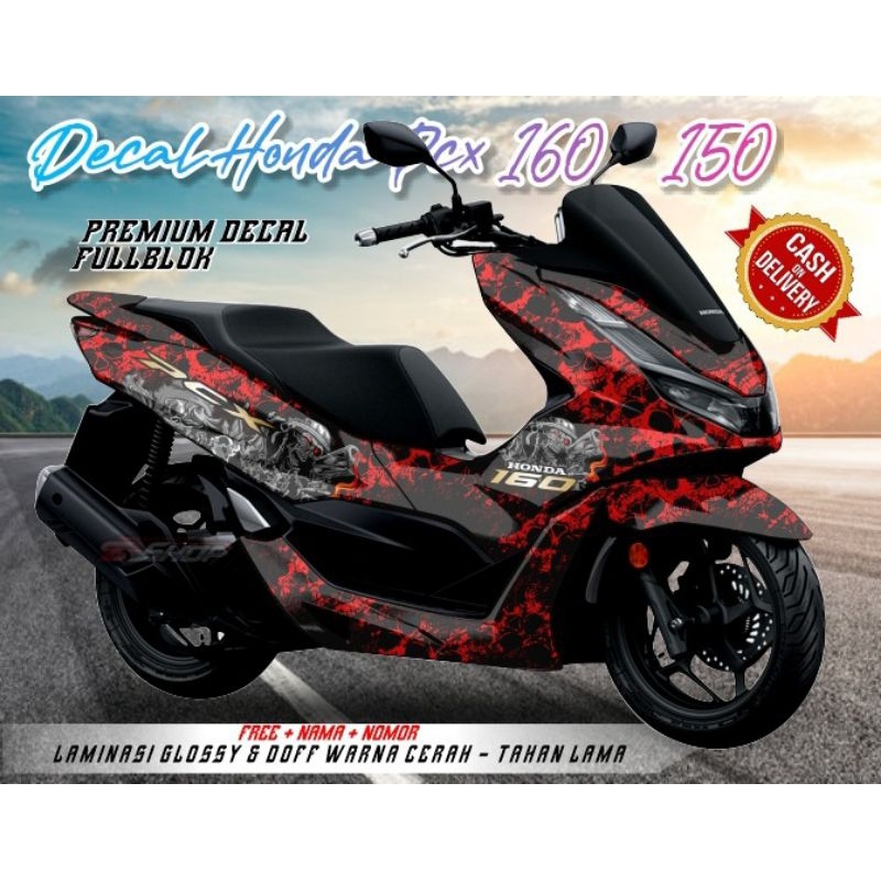 Jual sticker decal variasi Honda PCX 160 new full body striping variasi ...