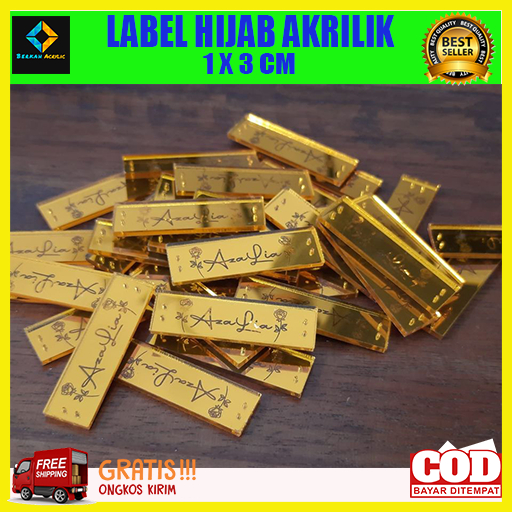 Jual LABEL HIJAB AKRILIK CUSTOM 100 PCS/ EMBLEM CUSTOM AKRILIK / LOGO ...