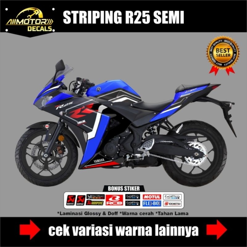 Jual Stiker Striping Yamaha R25 Old Semifull Variasi Grafis / Decal ...