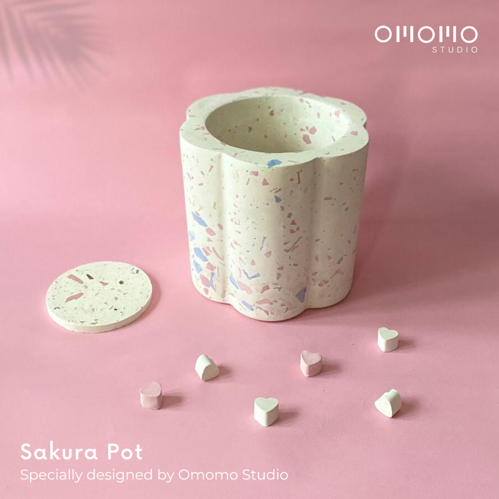 Jual Terrazzo Sakura Pot by Omomo Studio / Pot Bunga Sakura kualitas ...