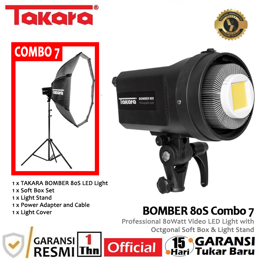 Jual Takara BOMBER 80S Combo 7 Professional 80W Video LED Light ...