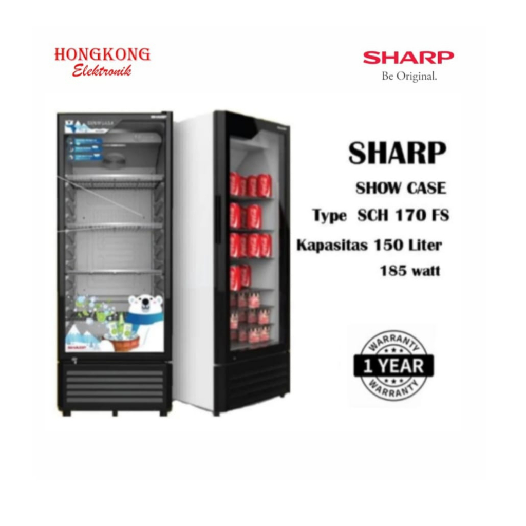 Jual Showcase Sharp SCH-170FS | Kulkas display kaca minuman SCH170 ...