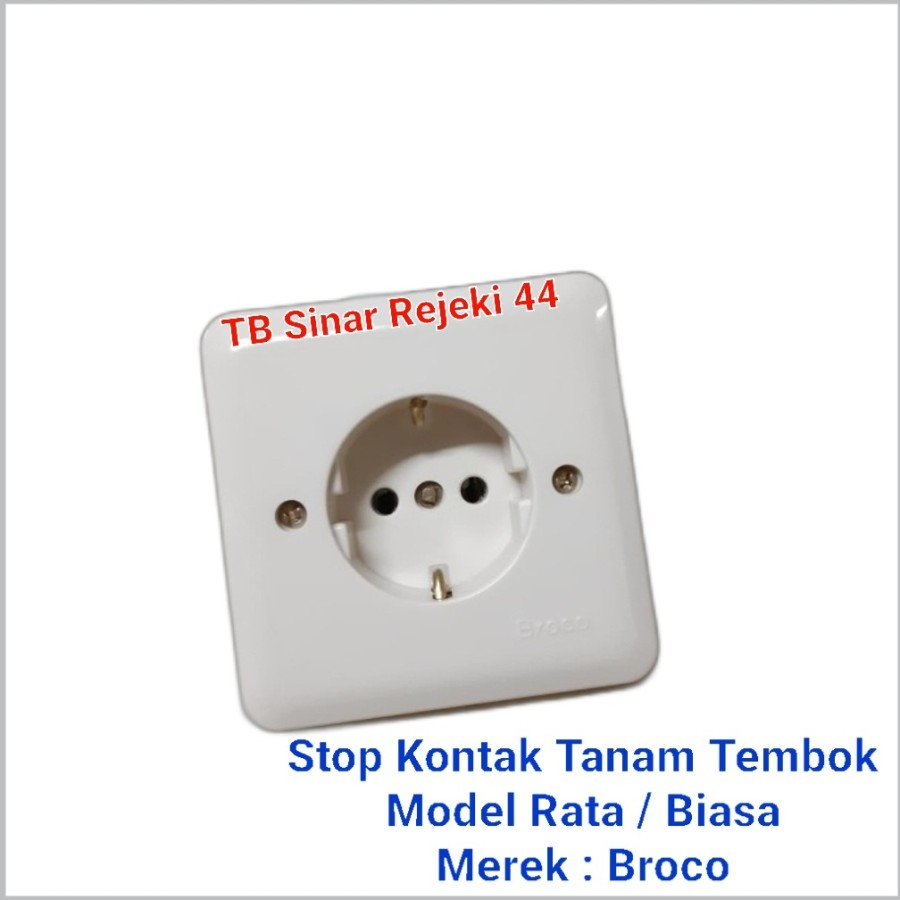 Jual Stop Kontak Tanem Tanam Dalam Tembok Broco 1 Lobang (Model Datar ...
